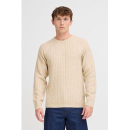 Strickpullover Blend "BHDEXTER", Herren, Gr. L, oyster gray, Grobstrick, 84% Polyester, 10% Wolle, 6% Nylon, unifarben, normal normal, Rundhals, Raglanärmel, Pullover, Klassischer Grobstrickpullover
