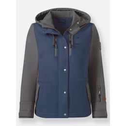 WITT Damen Softshelljacke mit angerauter Fleece-Innenseite, rauchblau-anthrazit, Gr&ouml;&szlig;e 50