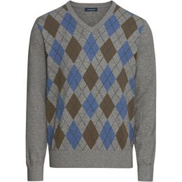 Highmoor Argyle-Pullover Grau/Blau (Gr&ouml;&szlig;e: M)