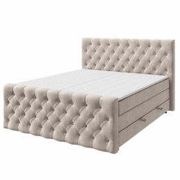 Roller Boxspringbett - beige - H3 - 180x200 cm