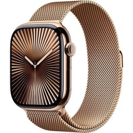 Apple Watch Series 10 (2024) GPS + Cellular 46 mm - Titan Gold - Milanaise Armband Gold