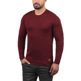Strickpullover Blend "BHLars", Herren, Gr. XXL, andorra rot, Feinstrick, 50% Baumwolle, 50% Polyester, unifarben, regular fit, Rundhals, eingesetzt, Pullover Strickpullover, Strickpullover mit aufgestickten Ellenbogenpatches