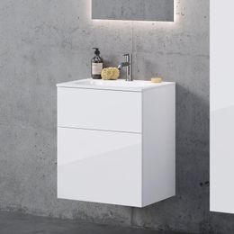 neoro n50T46 Unterschrank B: 60 cm mit 2 Ausz&uuml;gen, Waschtisch softcube wei&szlig;,, BN0081WH,
