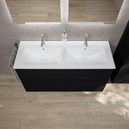 Duravit ME by Starck Doppelwaschtisch, evineo ineo5 evo Unterschrank B: 128 cm, 4 Ausz&uuml;ge, mit Griffmulde,, 23361300001+BE0717BM,