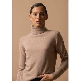 Perfect Cashmere Kaschmir-Rollkragenpullover "Ashley" in Beige - 62% | Gr&ouml;&szlig;e L | Damen-pullover-cardigans