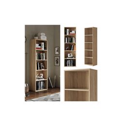 VICCO B&uuml;cherregal Bob Eiche 40 x 132 cm mit 5 F&auml;chern