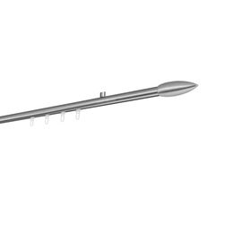 ONDECO Gardinenstange auf Ma&szlig; Innenlauf 20mm Patrone 1-lauf Deckentr&auml;ger 1,5cm mit Gleiter Farbe: Edelstahl-Optik, Gr&ouml;&szlig;e: 360cm