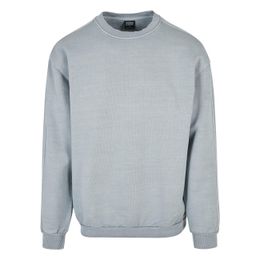 Rundhalspullover Urban Classics "Urban Classics Herren Heavy Terry Garment Dye Crew", Herren, Gr. 5XL, summerblau, 100% Baumwolle, unifarben, oversize, Rundhals, Pullover Rundhalspullover