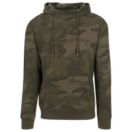 Kapuzensweatshirt Urban Classics "Urban Classics Herren High Neck Camo Hoody", Herren, Gr. S, olive camo, 60% Baumwolle, 40% Polyester, mehrfarbig, Sweatshirts