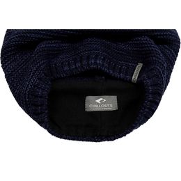 Beanie Chillouts "Keith Hat", Herren, blau (navy melange), Strick, Kunstfaser, meliert, Mützen, Strickmütze im Oversize-Look, meliert, gefüttert