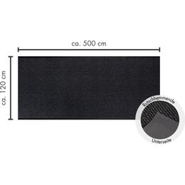 Fu&szlig;matte ANDIAMO "Easy, Made in Netherlands", grau (anthrazit), B:120cm H:5mm L:500cm, Kunstfaser, Teppiche, Schmutzfangl&auml;ufer, Schmutzfangmatte, rutschhemmend, Innen- und &uuml;berdachten Au&szlig;enbereich