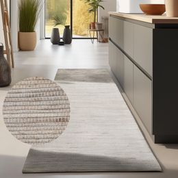 Teppich Hanse Home "Dhaka Juteteppich", grau (grau,braun), B:80cm H:5mm L:200cm, Jute, Teppiche, Teppich, Läufer, handgewebt, Jute, Wolle, Natur, Wohnzimmer, Flur, Klassisch