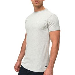 Rundhalsshirt INDICODE "INKloge", Herren, Gr. XL, grau (lt grau mix), Single Jersey, Obermaterial: 100% Baumwolle, unifarben, regular fit normal, Rundhals, Shirts Rundhalsshirt