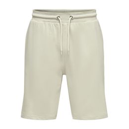 Only & Sons Sweatshorts ONLY & SONS "ONSNEIL SWEAT SHORTS", Herren, Gr. XXL, N-Gr, beige (silber lining), Sweatware, Obermaterial: 100% Baumwolle, unifarben, Hosen, unifarben