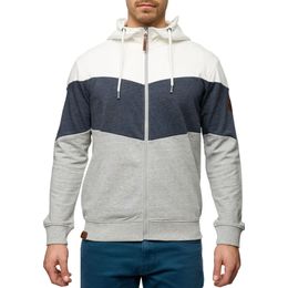 Kapuzensweatshirt INDICODE "INAltos", Herren, Gr. L, grau (lt grau mix), Sweatware, Obermaterial: 60% Baumwolle, 40% Polyester, colorblocking, regular fit, Rippb&uuml;ndchen, Sweatshirts