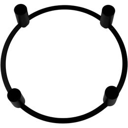 Adventsleuchter AM Design "Kerzenhalter aus Metall, f&uuml;r 4 Kerzen, &Oslash; 24 cm", schwarz, H:6cm &Oslash;:24cm, Metall, Kerzenhalter, Weihnachtsdeko, Adventskranz, Stabkerzenhalter