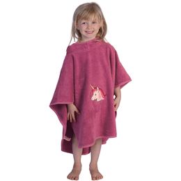 W&ouml;rner Badeponcho W&Ouml;RNER "Einhorn Poncho", light mauve, Baumwolle, Hausm&auml;ntel, maschinenwaschbar, trocknergeeignet