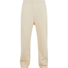 Jogginghose Urban Classics "Urban Classics Fluffy Trackpants", Herren, Gr. M, US-Gr&ouml;&szlig;en, sandwei&szlig;, 70% Baumwolle, 30% Polyester, unifarben, loose fit, Hosen Jogginghose