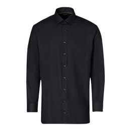 Businesshemd OLYMP "OLYMP Luxor 24/Seven, modern fit, Businesshemd, Global Kent", Herren, Gr. 38, Normaler Arm, schwarz, 64% Baumwolle, 27% Polyester, 9% Elasthan, Hemden