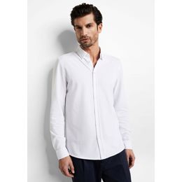 Businesshemd Cinque "CIRONI", Herren, Gr. L, N-Gr, wei&szlig;, Web, Obermaterial: 55% Baumwolle, 45% Polyester, Basic, 1-Knopf-Manschette, Hemden, in Stretch Piquet Qualit&auml;t