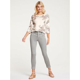 Print-Shirt Heine "Druck-Shirt", Damen, Gr. 34, rosa (softrose), 48% Baumwolle, 48% Modal, 4% Elasthan, gebl&uuml;mt, gemustert, Rundhals, Shirts