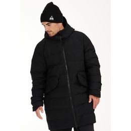 Wintermantel SOS "Vars", Herren, Gr. M, schwarz, 75% Polyester, unifarben, lang, hoch geschlossener Ausschnitt, M&auml;ntel Wintermantel, mit wasserabweisender Funktion