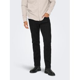 Only & Sons Regular-fit-Jeans ONLY & SONS "ONSWEFT REG. JAX BOX PIM DNM", Herren, Gr. 30, Länge 34, schwarz denim, Denim/Jeans, Obermaterial: 50% Baumwolle, 30% Polyester, 18% Viskose, 2% Elasthan, clean, unifarben, regular fit, Jeans