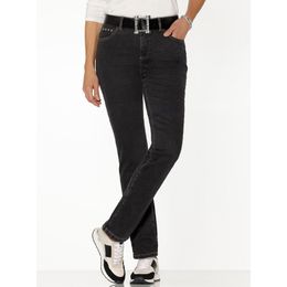 Push-up-Jeans Inspirationen, Damen, Gr. 42, Normalgrößen, schwarz (schwarz denim), 79% Baumwolle, 19% Polyester, 2% Elasthan, unifarben, lang, Jeans