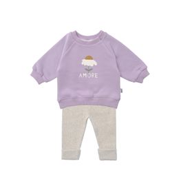Erstausstattungspaket Liliput "Amore", M&auml;dchen, Gr. 62/68, lila (flieder, grau), 95% Baumwolle, 5% Polyester, KOB Set-Artikel Erstausstattungspaket, bestehend aus Sweatshirt und Stoffhose