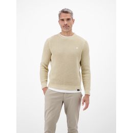 Rundhalspullover Lerros, Damen, Gr. L, foam wei&szlig;, Strick, Obermaterial: 100% Baumwolle, unifarben, normal h&uuml;ftbedeckend, Rundhals, Flachstrickb&uuml;ndchen, Pullover Rundhalspullover, in sportiver Struktur