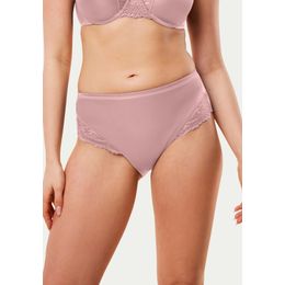 Maxislip Triumph "Ladyform Soft", Damen, Gr. 40, rosa (rosebloom), Microtouch, Obermaterial: 56% Polyamid, 32% Polyester, 12% Elasthan, leicht gl&auml;nzend, unifarben, k&ouml;rpernah, Unterhosen, mit Spitze, femininer Stil, glatt, elegant