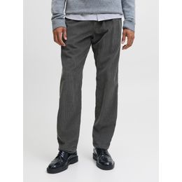 Jack & Jones Jogginghose JACK & JONES "JPSTKANE CORDUROY JOGGER SN", Herren, Gr. S, N-Gr, grau (castlerock), Web, Obermaterial: 100% Baumwolle, unifarben, relaxed fit, Hosen Jogginghose