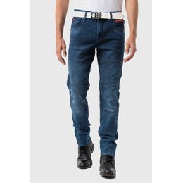 Cipo & Baxx Slim-fit-Jeans CIPO & BAXX "Jeans", Herren, Gr. 33, L&auml;nge 34, blau (dunkelblau), 98% Baumwolle, 2% Elasthan, unifarben, slim fit lang, Jeans Slim-fit-Jeans, im washed Look