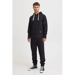 Overall Blend "BHSalinho", Herren, Gr. M, US-Gr&ouml;&szlig;en, schwarz, Sweatware, 60% Baumwolle, 40% Polyester, unifarben, regular fit lang, ohne Ausschnitt, Overalls Overall, Overall mit Fleece-Kapuze