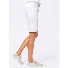 Jeansbermudas Casual Looks, Damen, Gr. 42, Normalgrößen, weiß, 98% Baumwolle, 2% Polyester, unifarben, kurz, Jeans