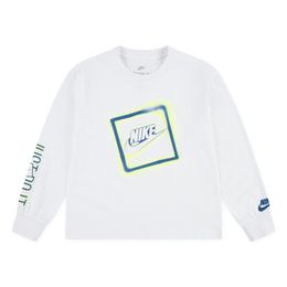 Langarmshirt Nike Sportswear "NKB NEON BOX FUTURA", Jungen, Gr. 110 (5), weiß, Obermaterial: 60% Baumwolle, 40% Polyester, Shirts, für Kinder