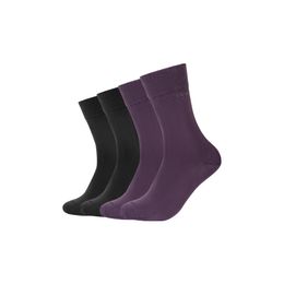 Socken Camano "ca-soft", Damen, Gr. 43 (46), nightshade, Baumwollmischung, unifarben, normal, Socken Socken, mit verstärktem Fersen- und Zehenbereich