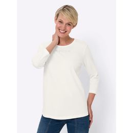 3/4-Arm-Shirt Classic Basics "3/4-Arm-Shirt", Damen, Gr. 38, beige (ecru), 100% Baumwolle, unifarben, Rundhals, Shirts 3/4-Arm-Shirt