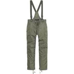 Bequeme Jeans Brandit "Brandit Herren Thermal Dungarees", Herren, Gr. S, US-Größen, olive, 100% Polyamid, unifarben, Jeans