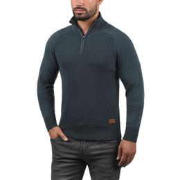 Troyer Blend "BHGrandolf", Herren, Gr. M, navy, Grobstrick, 100% Baumwolle, regular fit, ohne Ausschnitt, Raglan&auml;rmel, Pullover Troyer, Grobstrick-Troyer mit Stehkragen