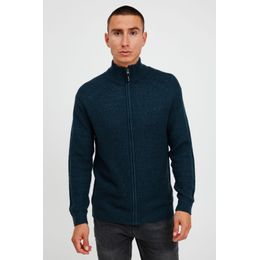 Strickjacke Blend "BHCarmelo", Herren, Gr. S, blau (marineblaus), Grobstrick, 100% Polyacryl, meliert, regular fit normal, ohne Ausschnitt, Raglanärmel Rippbündchen, Strickjacken Strickjacke, Strickjacke mit Stehkragen