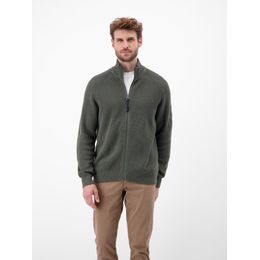 Strickjacke Lerros "Lerros Herren Strickjacke, grob gerippt", Damen, Gr. L, chilled olive, 100% Baumwolle, Strickjacken Strickjacke