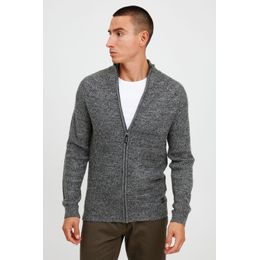 Strickjacke Blend "BHCarmelo", Herren, Gr. S, charcoal mix, Grobstrick, 100% Polyacryl, meliert, regular fit normal, ohne Ausschnitt, Raglanärmel Rippbündchen, Strickjacken Strickjacke, Strickjacke mit Stehkragen