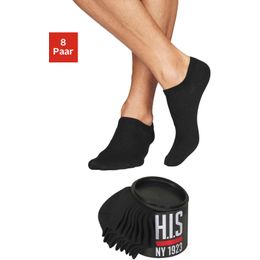 H.I.S. H.I.S Damen Sneakersocken, 8x schwarz, Gr&ouml;&szlig;e 35/38