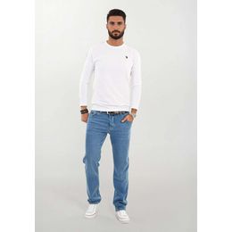 Comfort-fit-Jeans Alessandro Salvarini "A.Salvarini Designer Herren Jeans Hose Basic Jeanshose", Herren, Gr. W32L34, L&auml;nge 34, as390, dunkelblau, 98% Baumwolle, 2% Elasthan, klassisch, Jeans