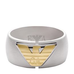 Fingerring Emporio Armani "Schmuck Geschenk Edelstahl EAGLE LOGO" Gr. 20,5, silberfarben, gelbgoldfarben, Fingerringe, Herren, 20,5, Edelstahl, 10mm