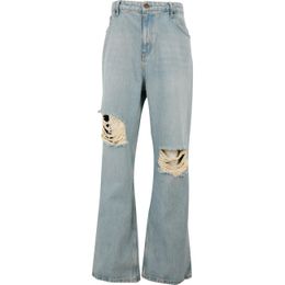 Bequeme Jeans 2Y STUDIOS "2Y Studios 2Y Anduin Ripped Baggy Jeans", Herren, Gr. 34, Normalgrößen, sandblau, 100% Baumwolle, unifarben, Jeans