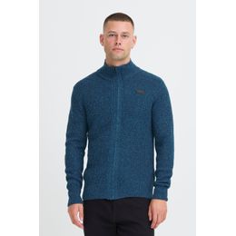 Strickjacke Blend "BHMPattix", Herren, Gr. L, marineblaus melange, Grobstrick, 100% Polyacryl, unifarben, normal normal, hoch geschlossener Ausschnitt, Rippstrickbündchen, Strickjacken Strickjacke, Stilvolle Strickjacke mit Stehkragen