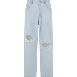 Bequeme Jeans 2Y STUDIOS "2Y Studios 2Y Anduin Ripped Baggy Jeans", Herren, Gr. 33, Normalgr&ouml;&szlig;en, ice, 100% Baumwolle, unifarben, Jeans