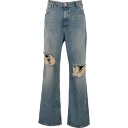 Bequeme Jeans 2Y STUDIOS "2Y Studios 2Y Anduin Ripped Baggy Jeans", Herren, Gr. 33, Normalgrößen, vintageblau, 100% Baumwolle, unifarben, Jeans